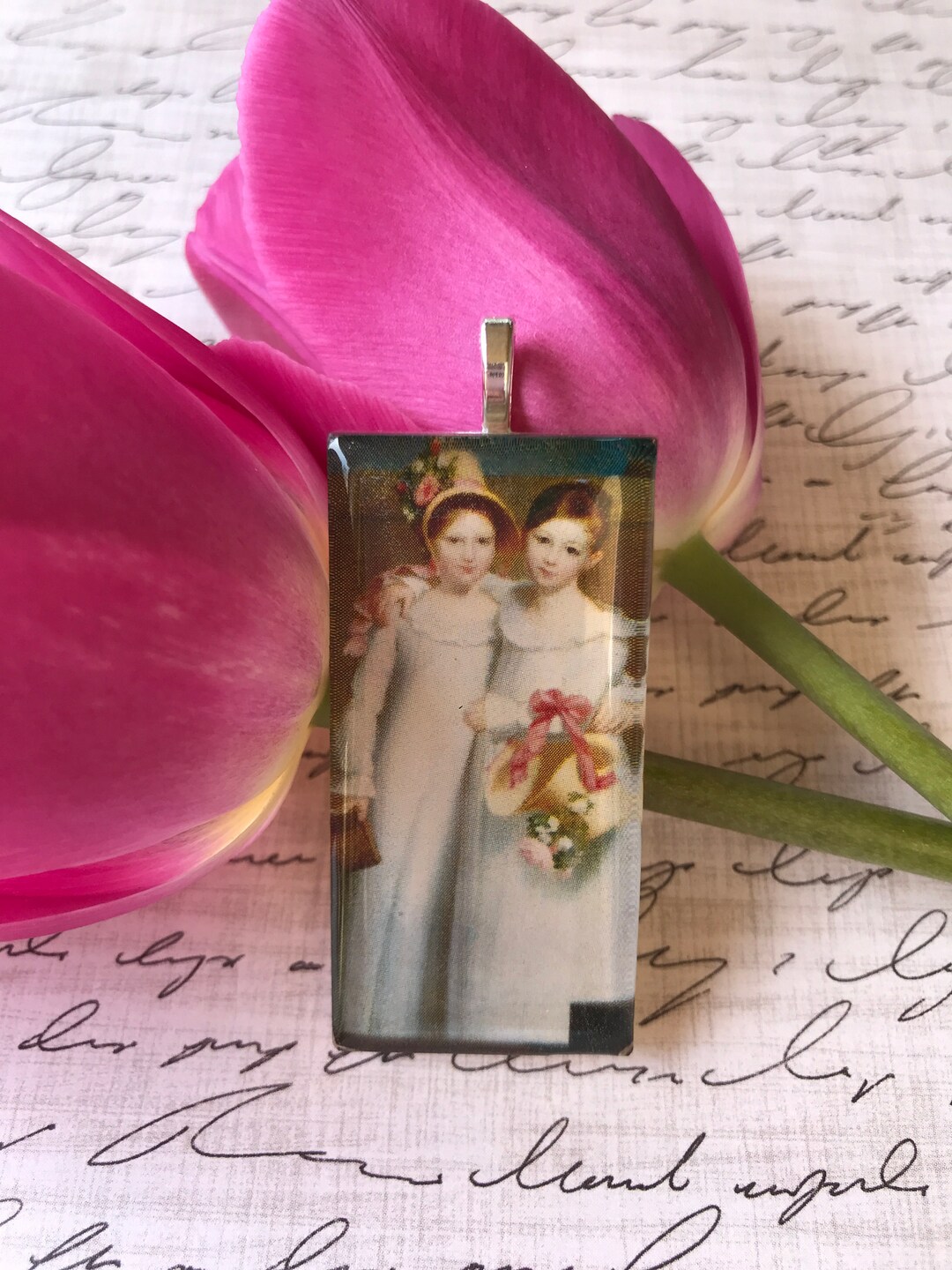 Jacob Eichholtz "portrait of the Ragan Sisters" Fine Art Pendant, 0.925 ...