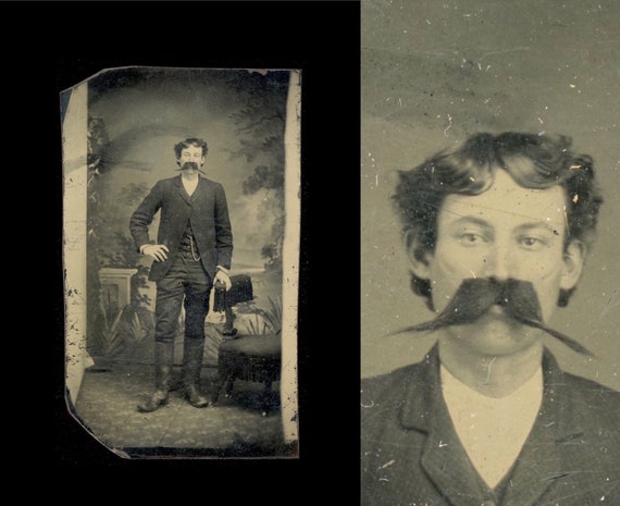 Victorian Tintype Photograph Young Couple In Front Of Beach Backdrop ...