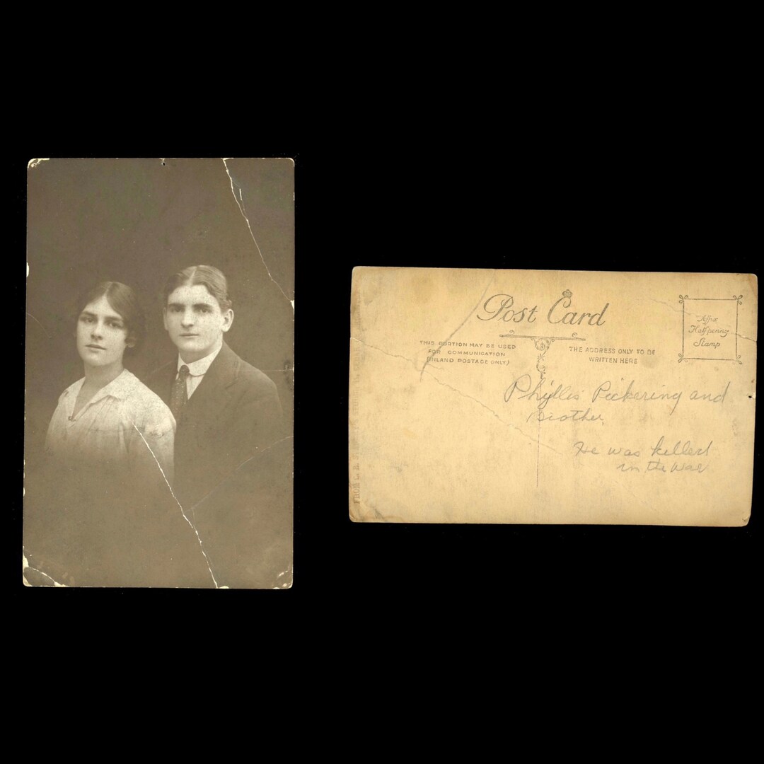 World War I RPPC Sad Note on Back Killed in War / Antique Postcard ...