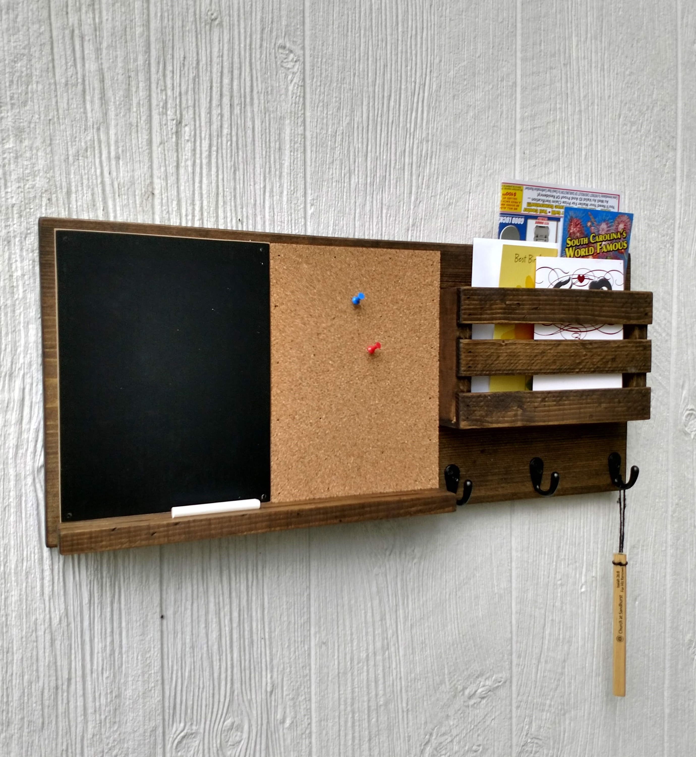 Cork Board and Chalk Board Mail Organizer | Etsy