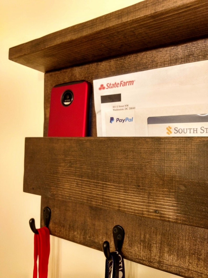 Barnwood Style Shelf Organizer Mail Holder - Etsy