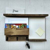 MAGNETIC Dry Erase Board Organizer/command Center With Cork Board, Mail ...