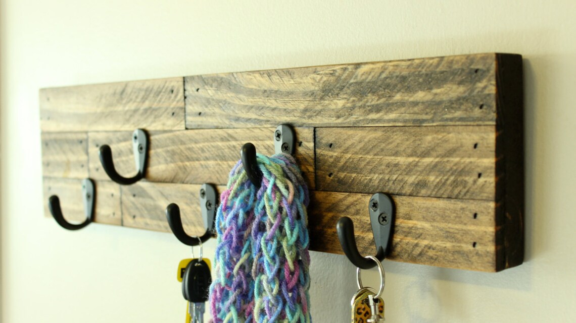 Rustic Key Holder and Hat Rack - Etsy