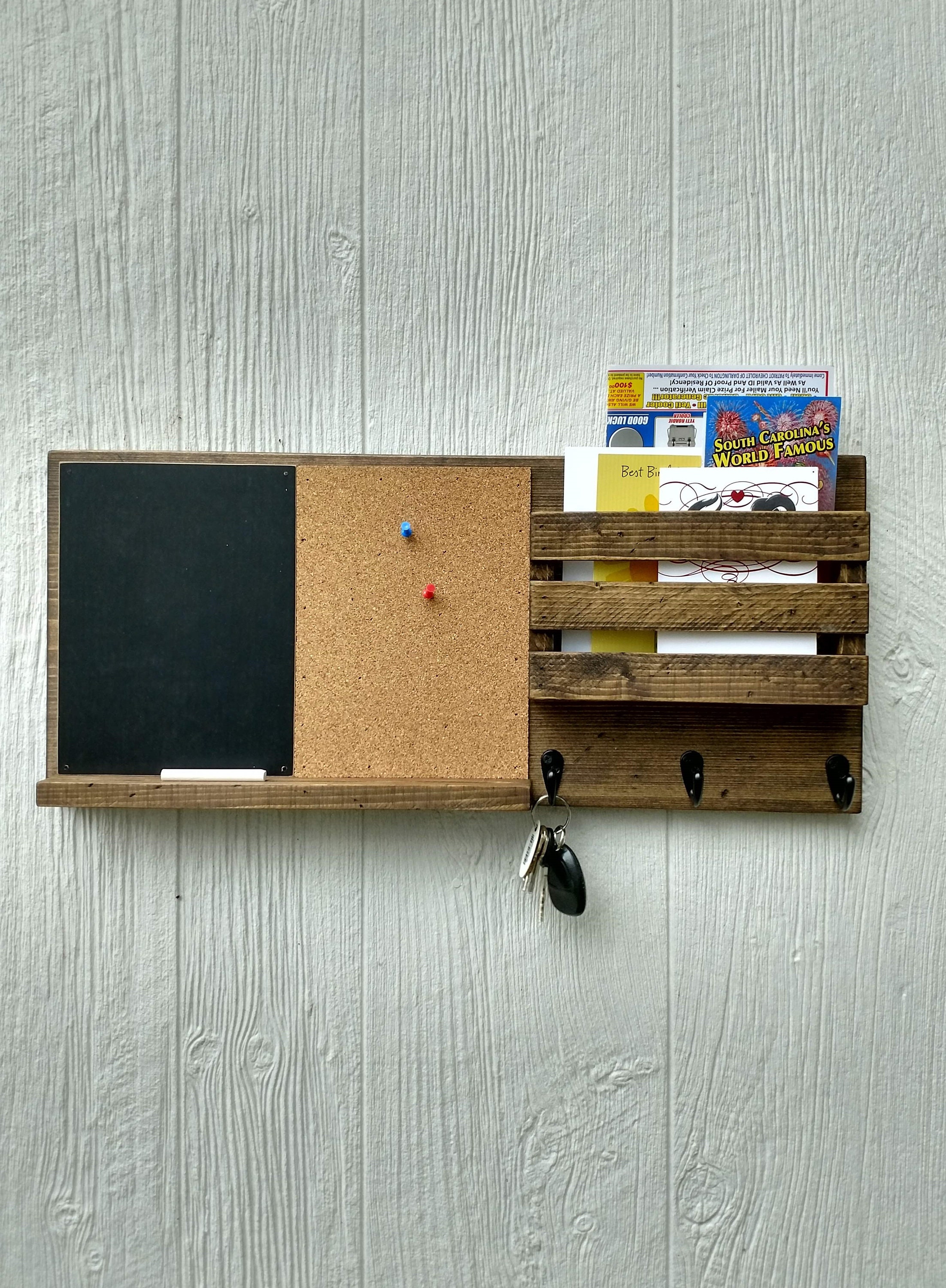 Cork Board and Chalk Board Mail Organizer | Etsy