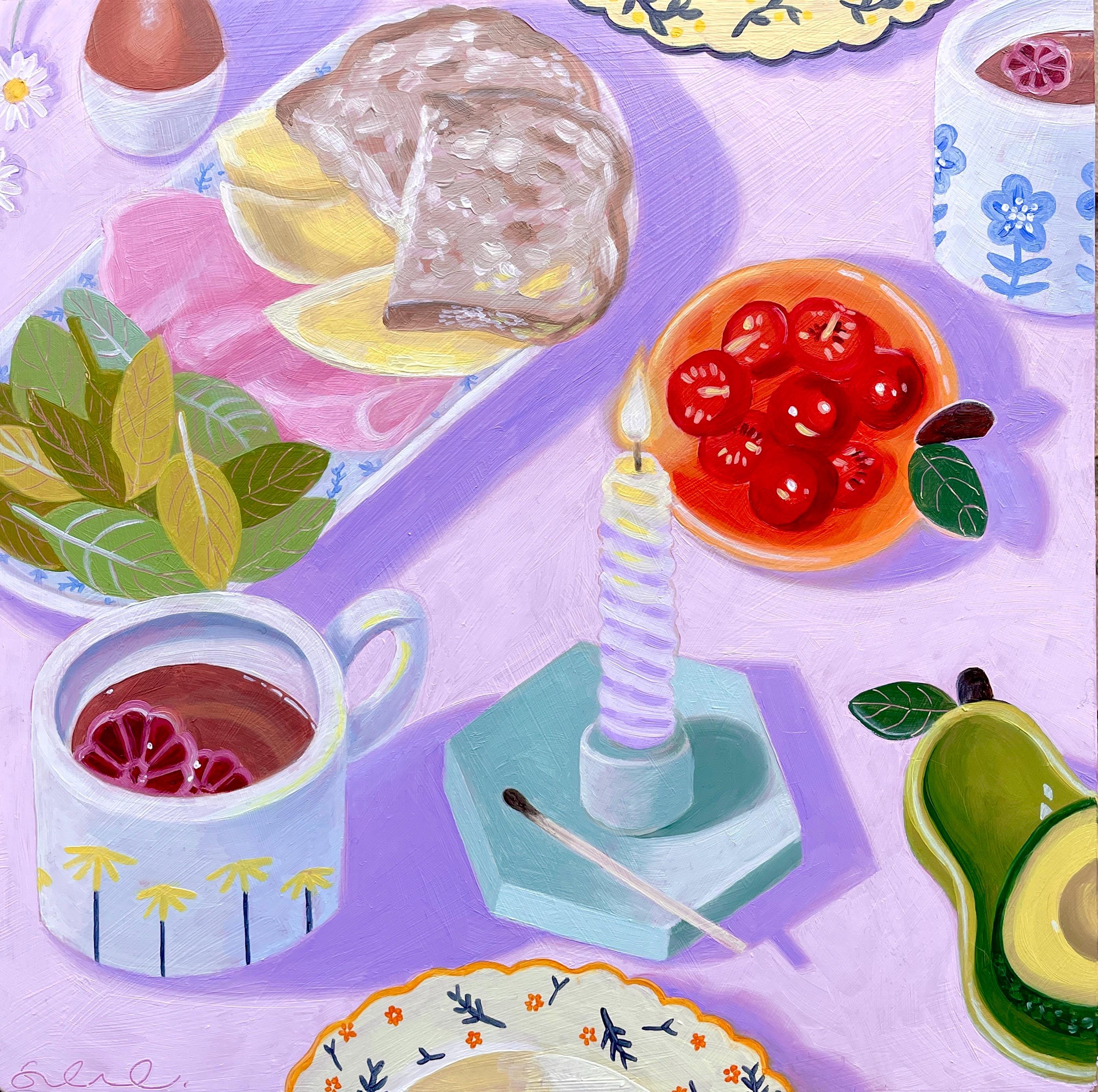 Still Life Table, Original Oil Painting on Cradled Wood Panel (25.5 X ...