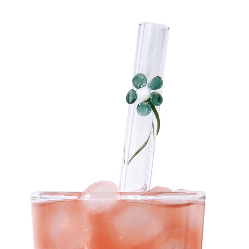 Flower Reusable Glass Drinking Straws - Etsy