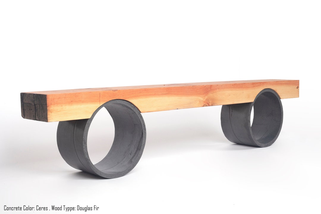 Modern Minimal Concrete Outdoor Luxury Bench - Customizable Durable ...