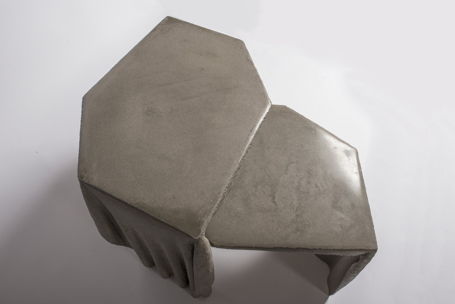 Modern Natural Form Fabric Concrete Coffee End Table - Etsy