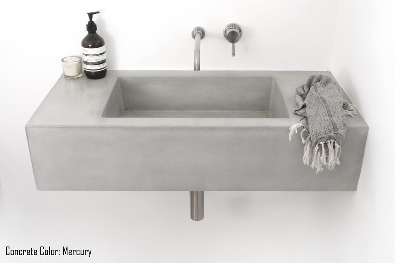 Floating Concrete Sink Custom Floating Sink Made of Concrete - Etsy