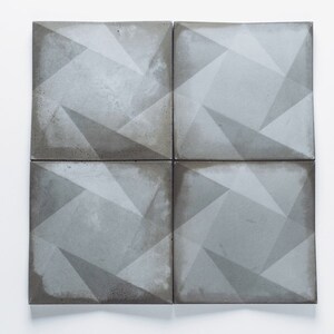 Twisted 3D Square Concrete Wall Tiles: Handmade UHPC Set of 4 ...