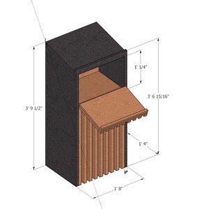 Handcrafted Concrete and Wood Floor Lectern With Desk and Storage ...