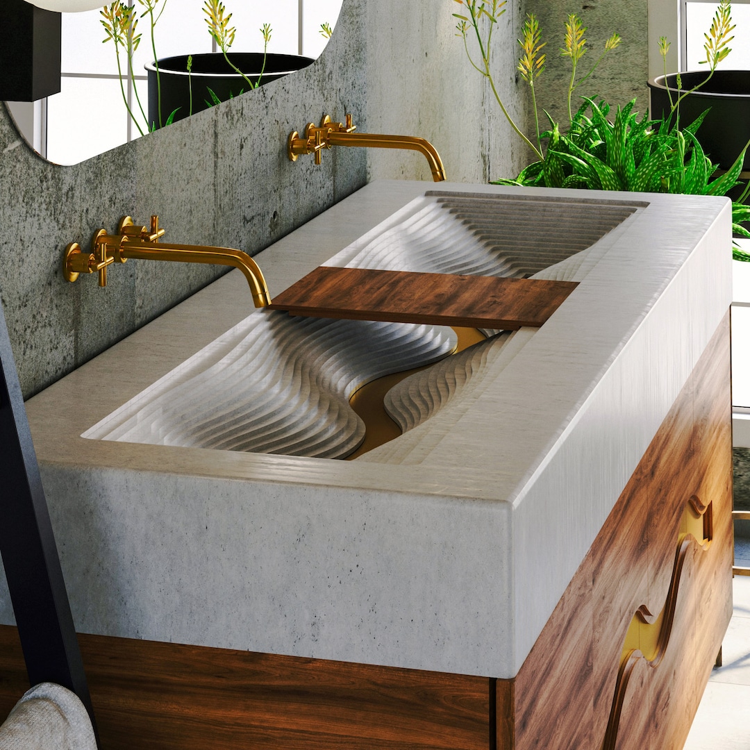 Swirling Concrete River Vessel Sink: A Natural Beauty for Your Modern ...