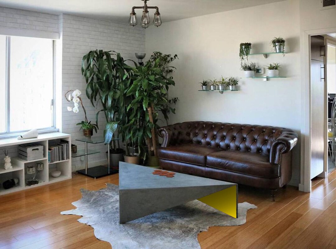 Modern Concrete Triangle Coffee Table Isosceles 48 - Etsy