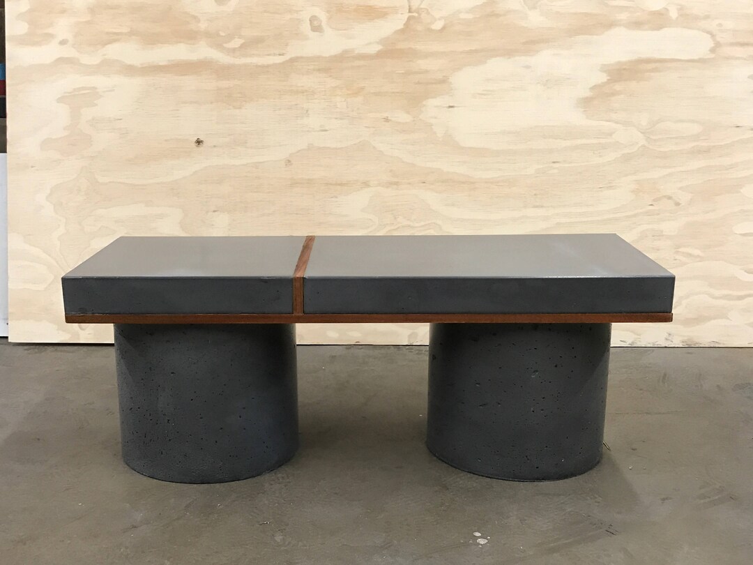 Concrete and Wood Bench-48, Modern, Brutalist Design. Handmade With ...