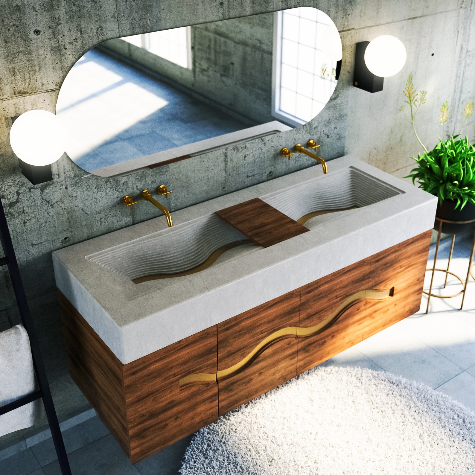 Swirling Concrete River Vessel Sink: A Natural Beauty for Your Modern ...
