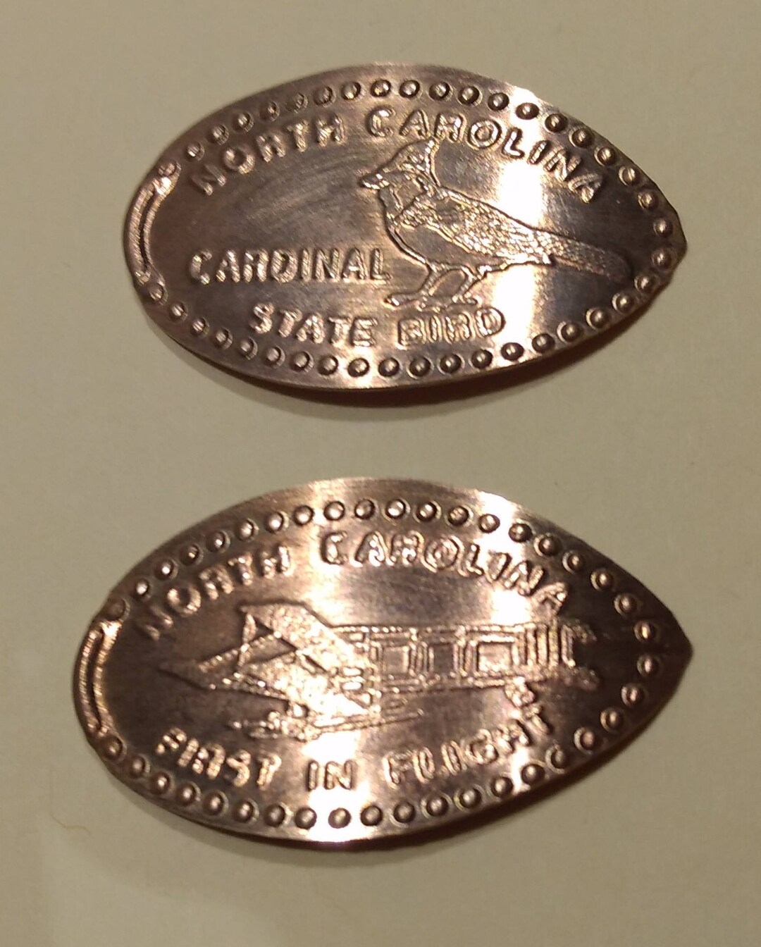 2 North Carolina Copper Elongated Pressed Pennies - Etsy