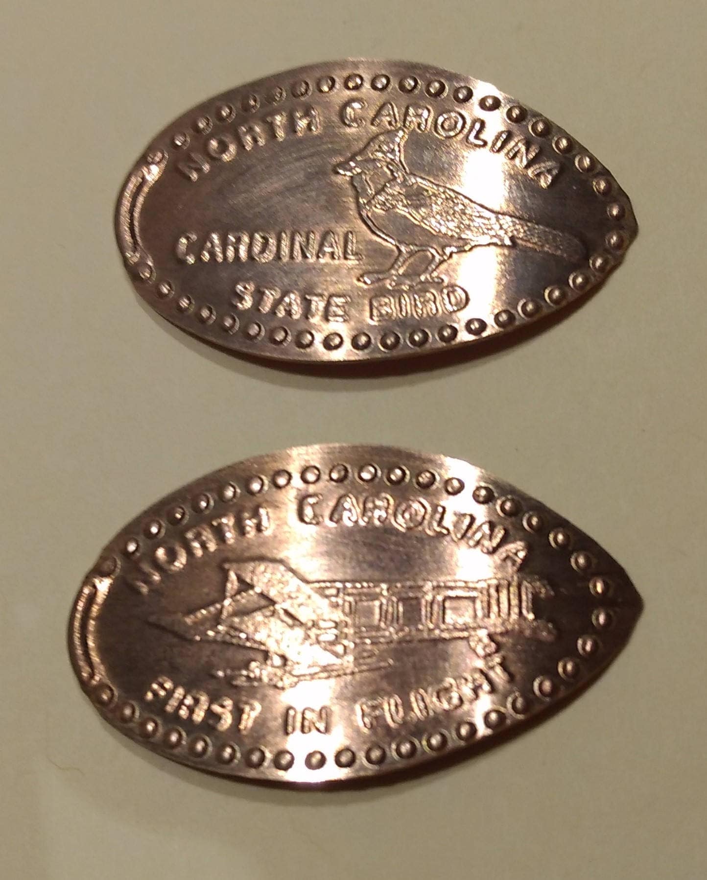 2 North Carolina Copper Elongated Pressed Pennies - Etsy