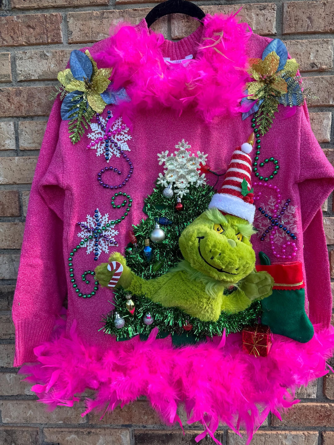 Pink Light-up Ugly Christmas Sweater: Tacky Xmas Party Sweater - Etsy