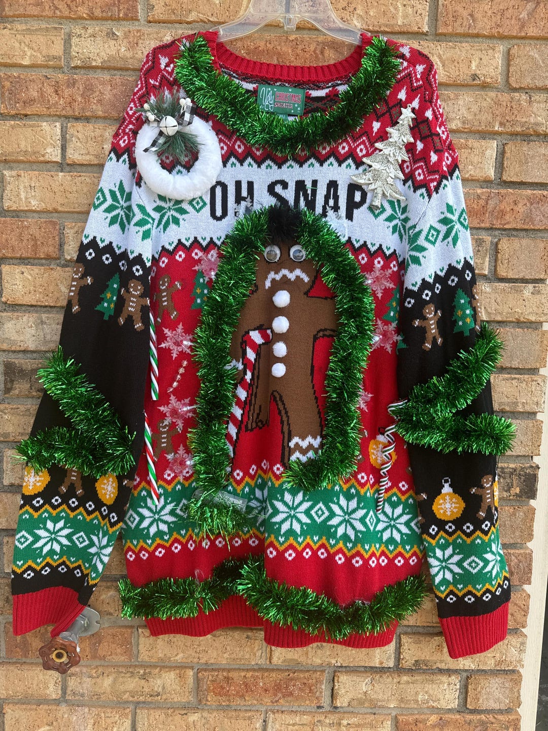 Oh Snap Gingerbread XXL Light up Tacky Ugly Christmas Sweater - Etsy