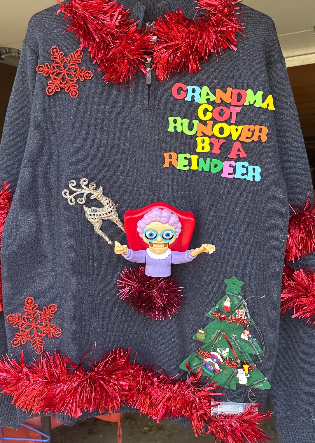 Grandma Got Run Over by a Reindeer Tacky UGLY Hilarious Christmas Xmas ...