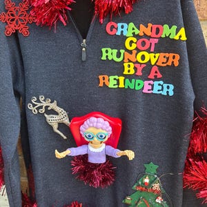 Grandma Got Run Over by a Reindeer Tacky UGLY Hilarious Christmas Xmas ...