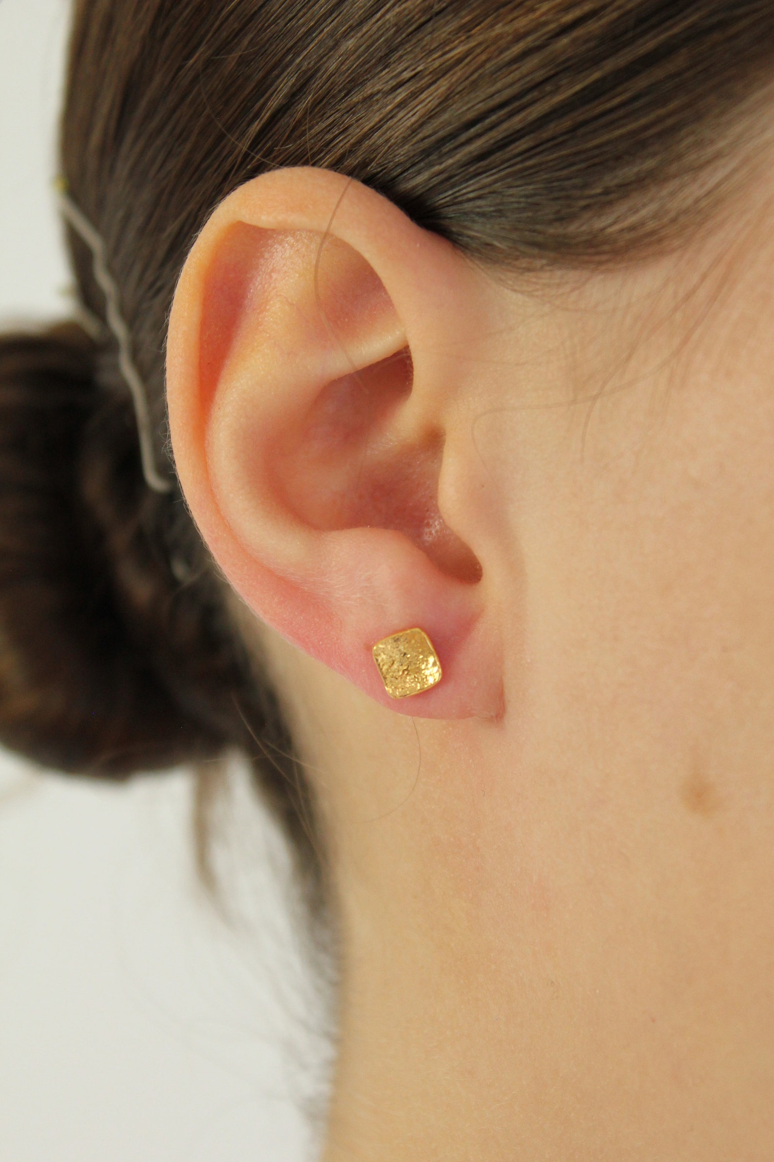Gold Small Square Stud Earrings Vermeil Stud Earrings Gold - Etsy UK