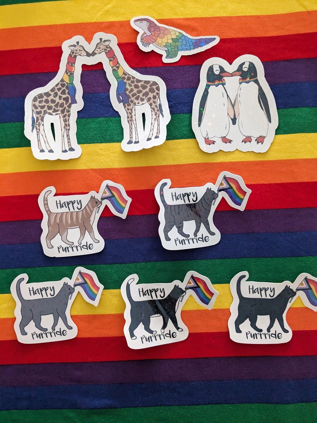 Stickers - LGBTQ+ Pride Cats, Giraffes and Penguins (queer Nature ...