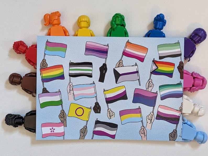 LGBTQIA Pride Flags Illustration Postcard Sized Print - Etsy Australia