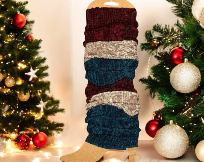 Toasty Warm Super Soft Knit Multi Colored Leg Warmers-boot Toppers - Etsy