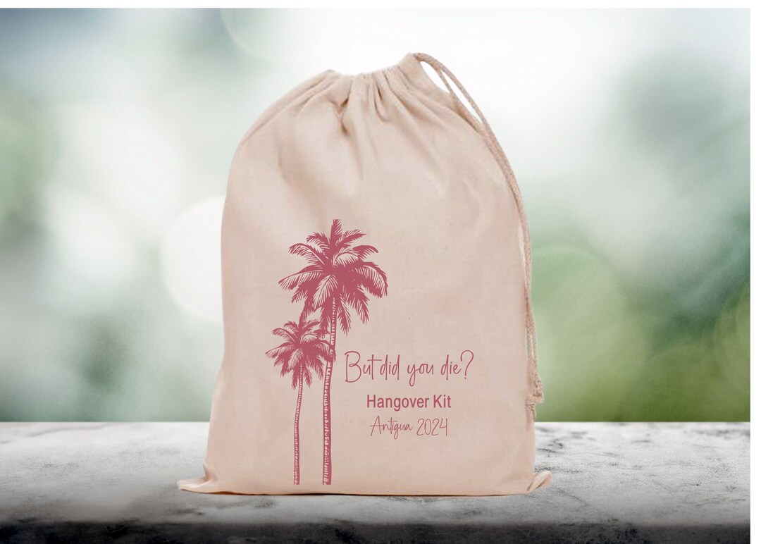 Palm Tree Recovery Kit, Custom Wedding Welcome Bag, Guest Favor Bags ...