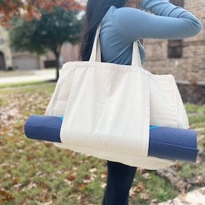Namaste Yoga Canvas Cotton Tote Bag/yoga Mat Bag/personalized Gym Bag ...