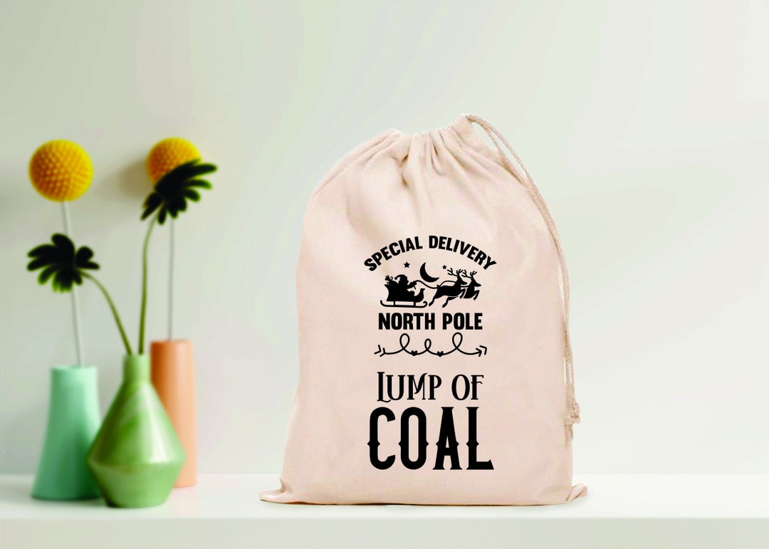 Bag of Coal, Kids Christmas Goodie Bag, Holiday Party Favor Bags ...