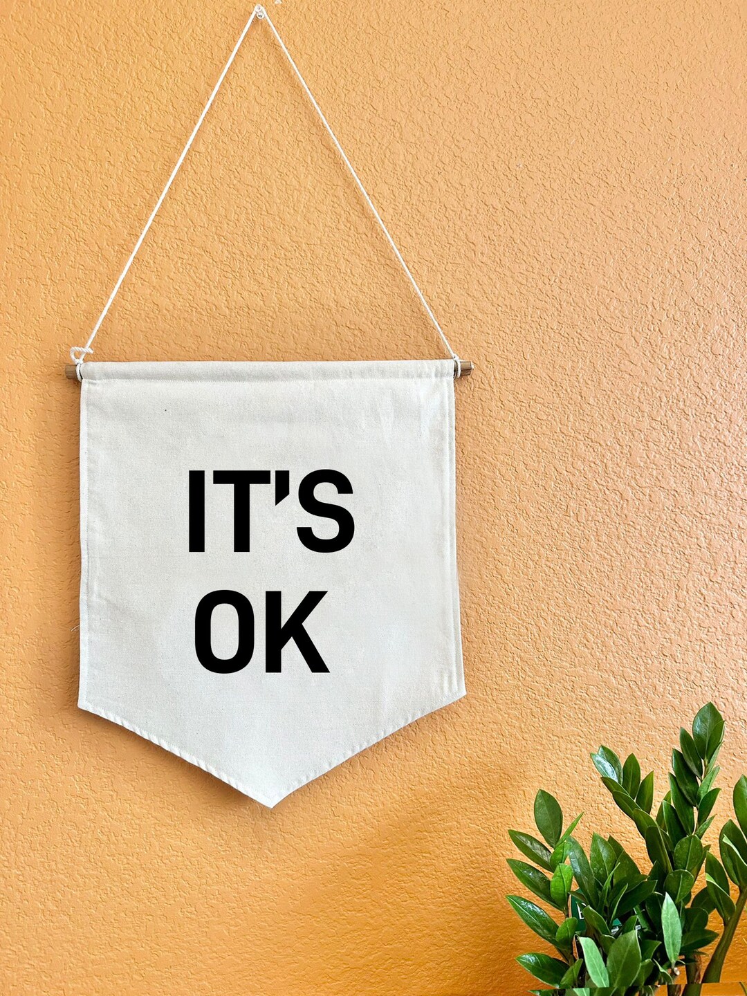 It's Okay Banner, Custom Name Banner, Personalized Canvas Flag, Nursery ...