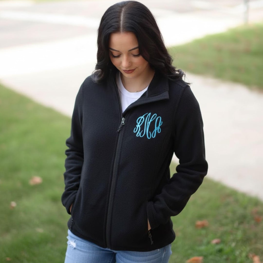 Monogrammed Fleece Jacket, Full Zip Jacket, Ladies Jacket, Gifts for ...