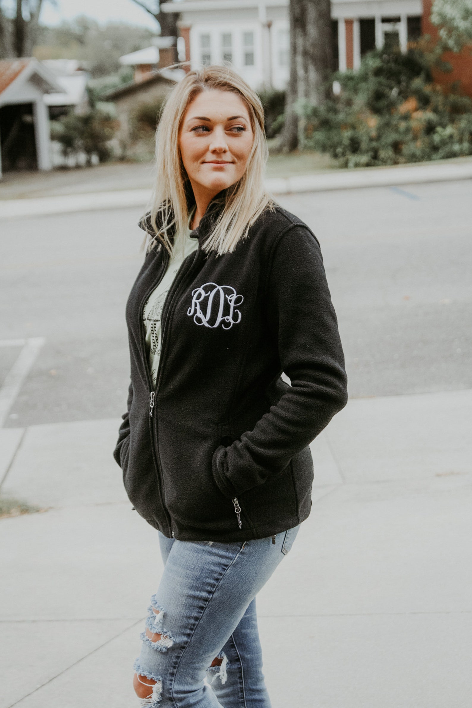Monogrammed Fleece Jacket Full Zip Jacket Ladies Jacket - Etsy