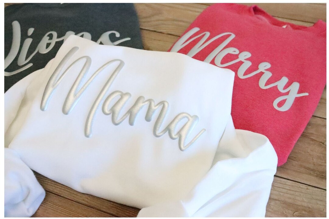 Custom Text Puff Lettering Sweatshirt, Christmas Sweater, Personalized ...