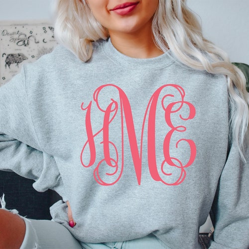 Monogrammed Sweatshirt Monogram Sweater Crewneck Monogram - Etsy