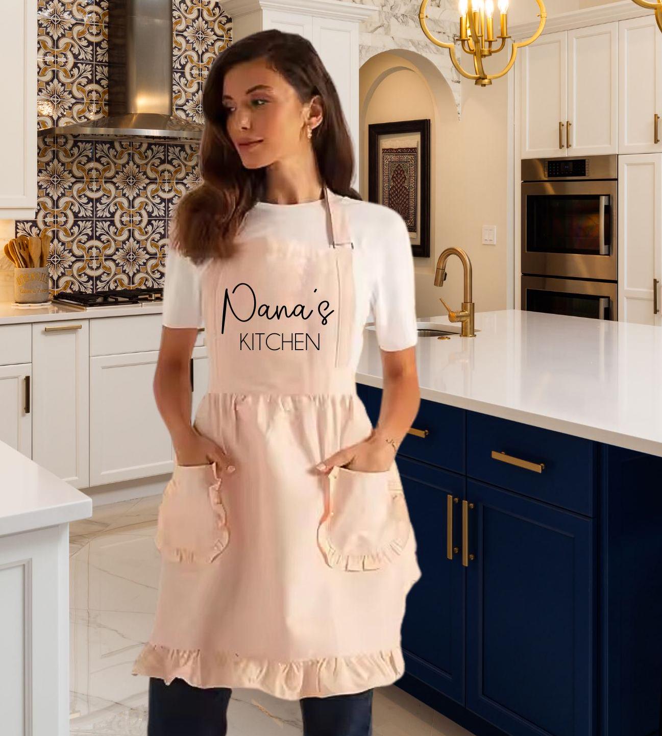 Custom Aprons for Women's Aprons Ruffled With Pockets Hostess Gift ...