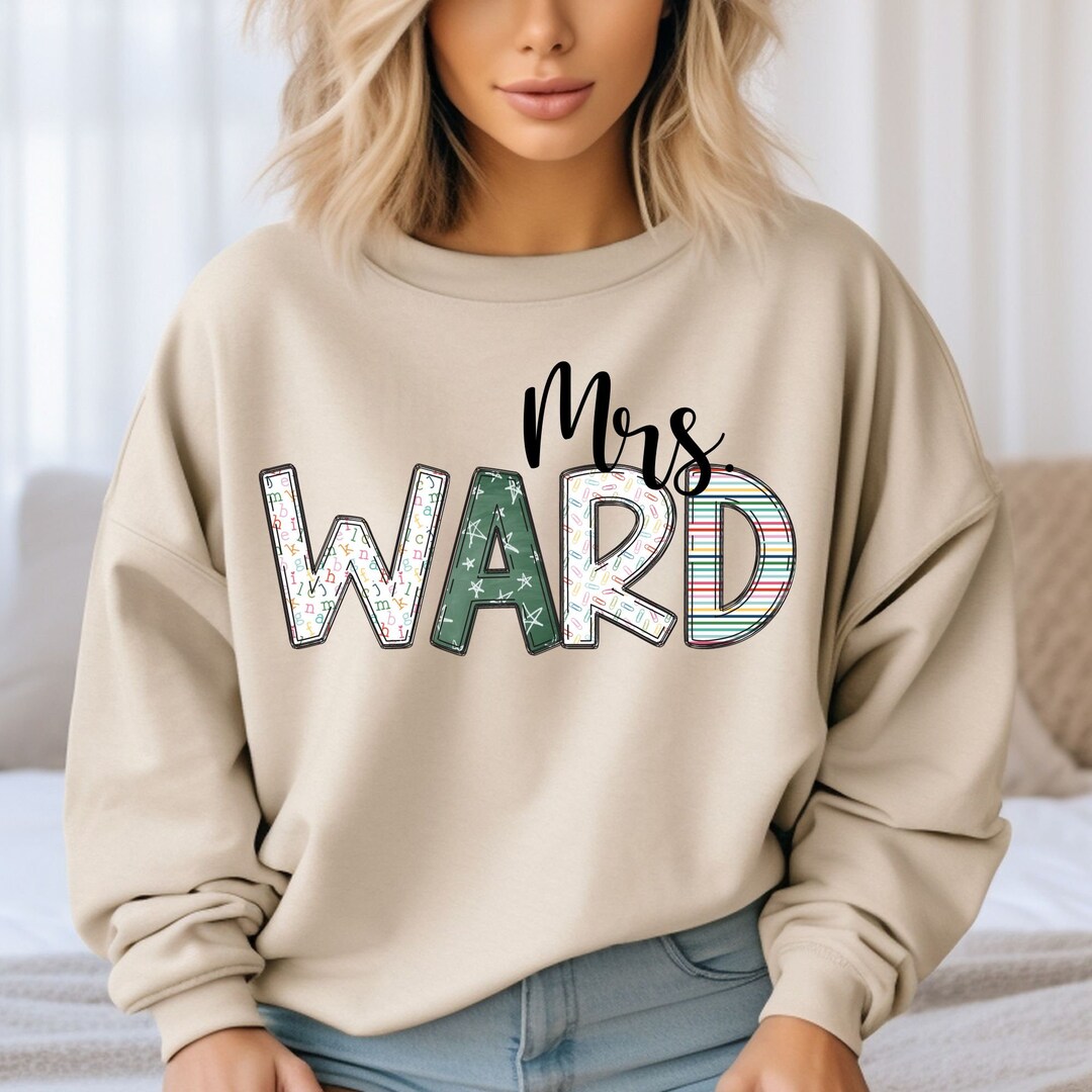 Personalized Teacher Sweatshirt Custom Name Sweater Ts For