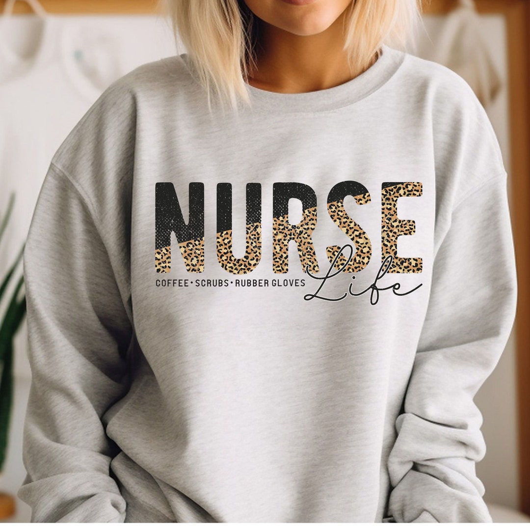 Nurse Sweatshirt, Gifts for Nurses, Nurse Shirt, Nurse Sweater, Leopard ...