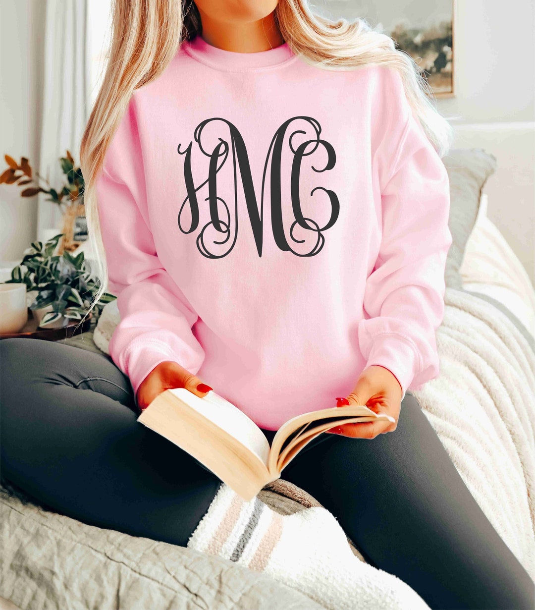 Monogram Sweatshirt, Monogrammed Crewneck, Personalized Sweater, Gifts ...