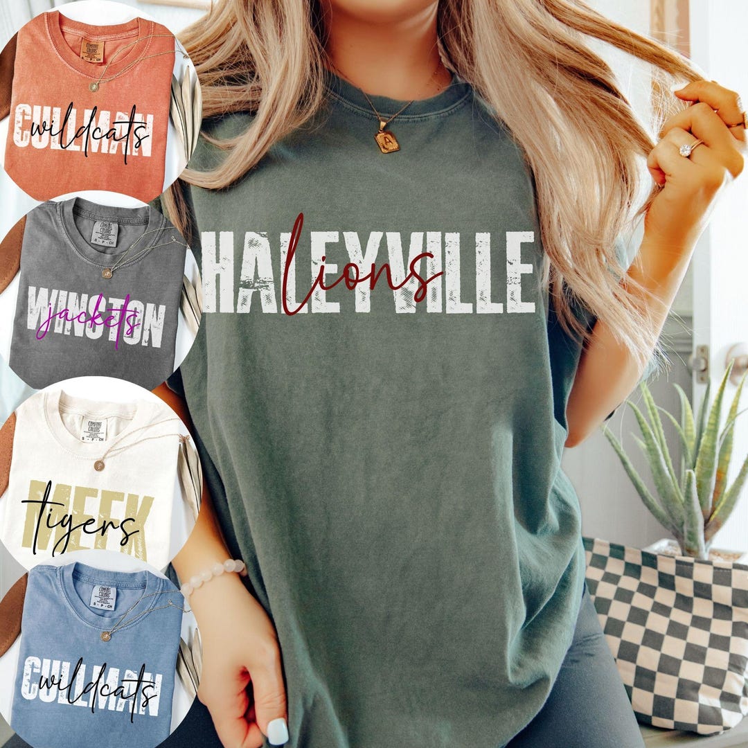 School Team Name Shirt, Team Mascot Tshirt, School Team Comfort Colors ...