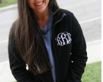 Ladies Full Zip Monogrammed Sherpa Personalized Fleece Jacket Light ...