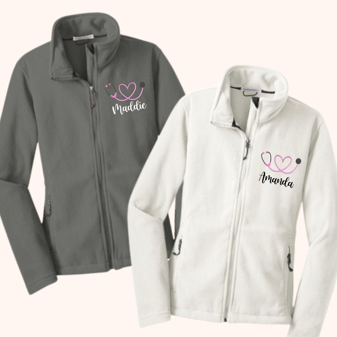 Monogrammed Nurse Full Zippered Personalized Midweight Fleece Nurse ...