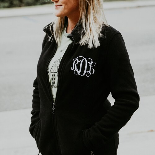 Monogrammed Full Zip Jacket Monogrammed Fleece Jacket - Etsy