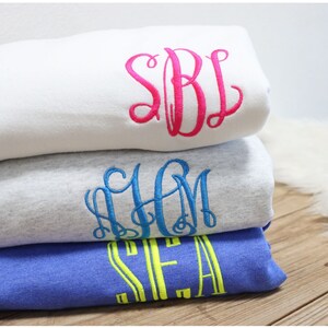 Embroidered Personalized Monogram Sweatshirt, Monogrammed Crewneck ...