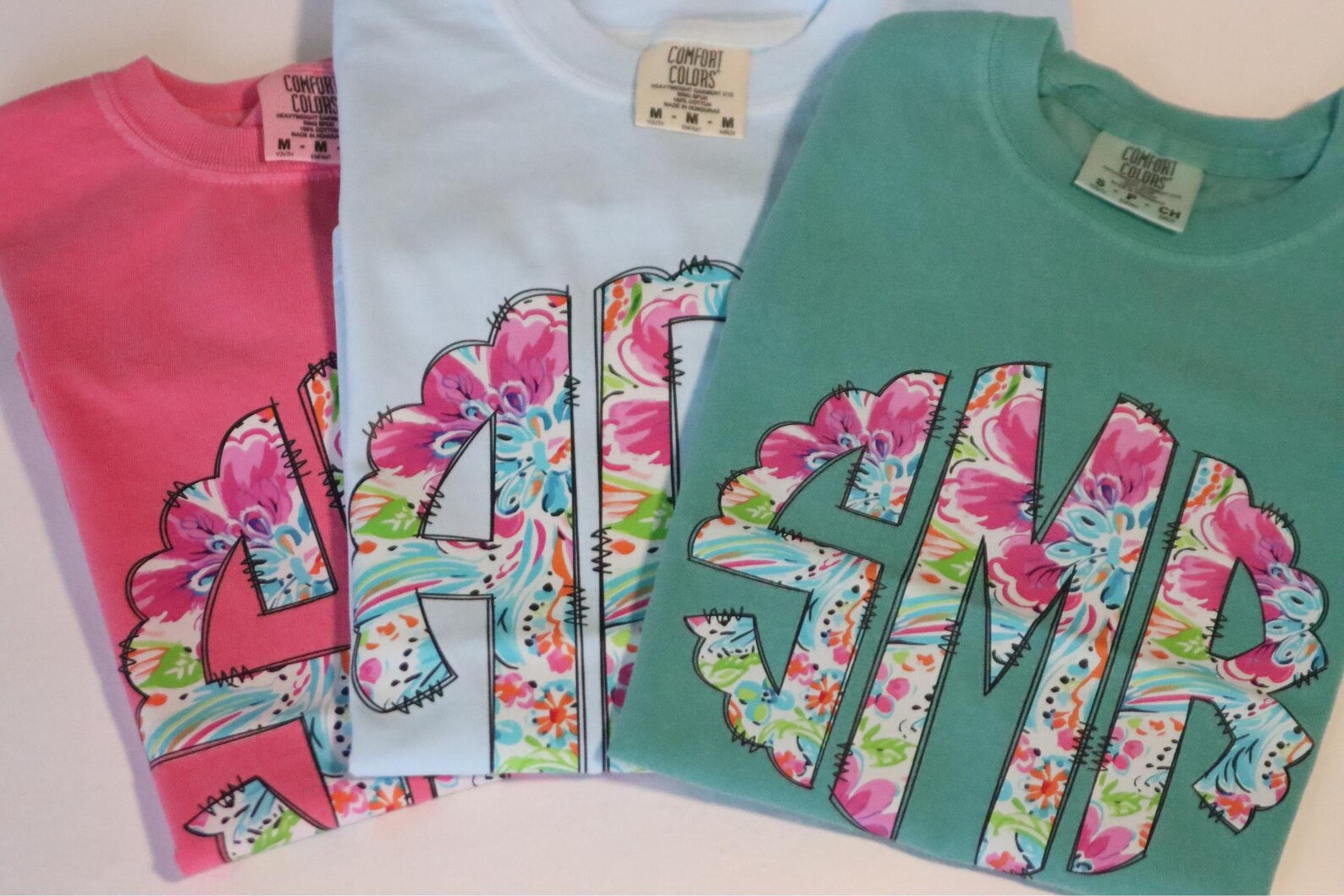 Personalized Monogrammed Shirt, Floral Personalized Tee Shirt, Girls ...
