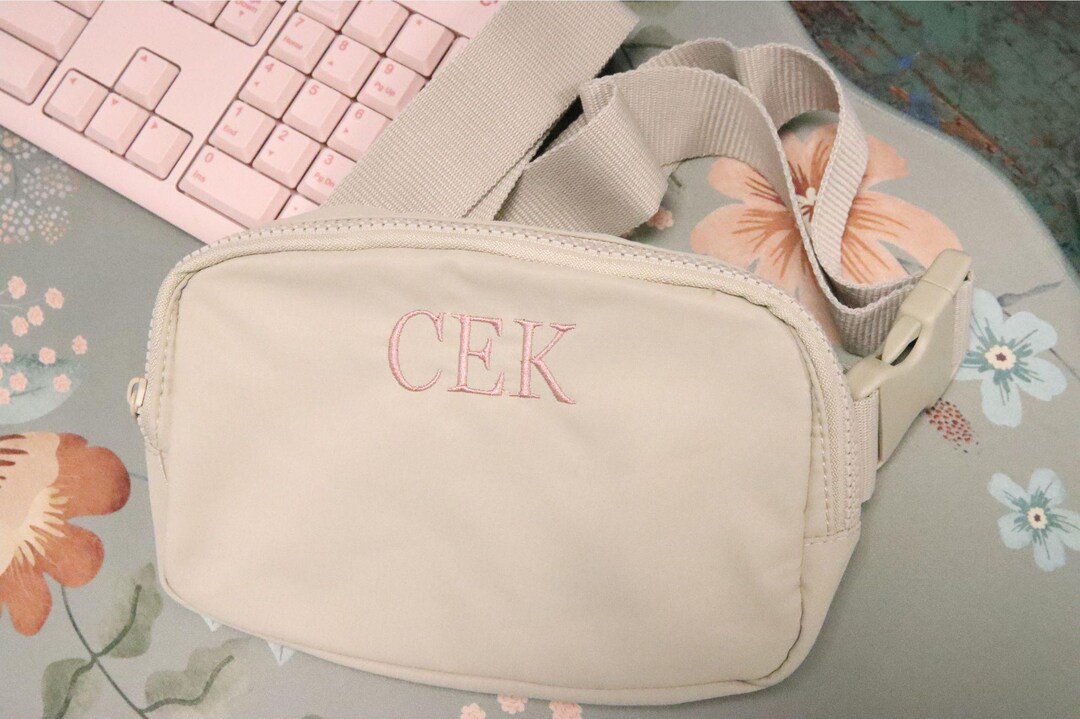 Personalized Belt Bag With Embroidered Initials | Custom Crossbody ...