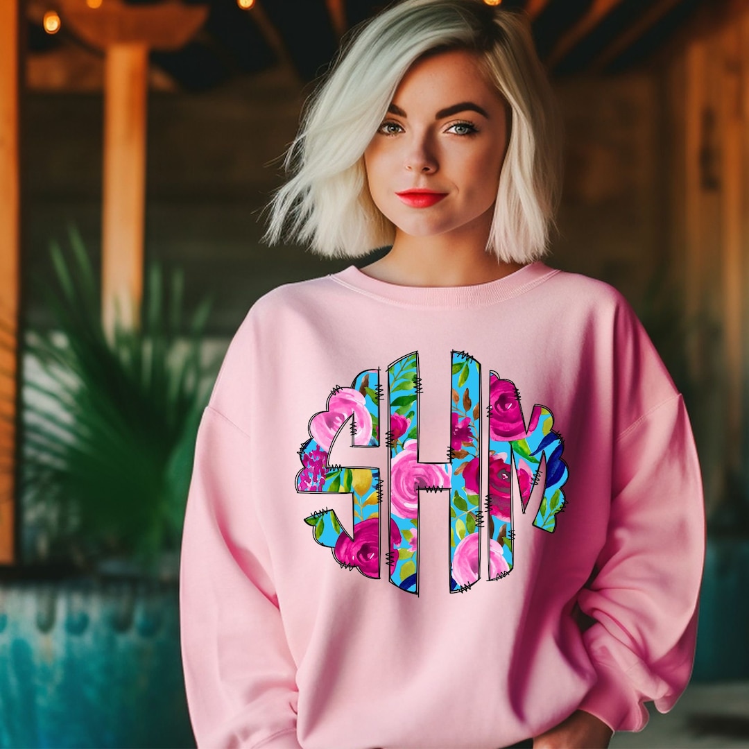 Monogram Sweatshirt, Monogrammed Crewneck, Personalized Sweater, Gifts ...