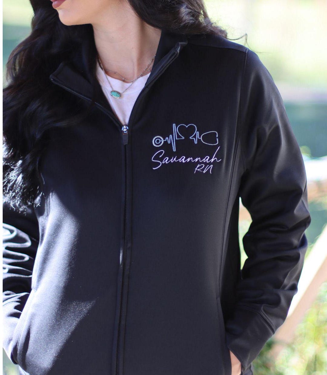 Personalized Nurse Jacket, Gifts for Nurses, Monogrammed Full Zip ...